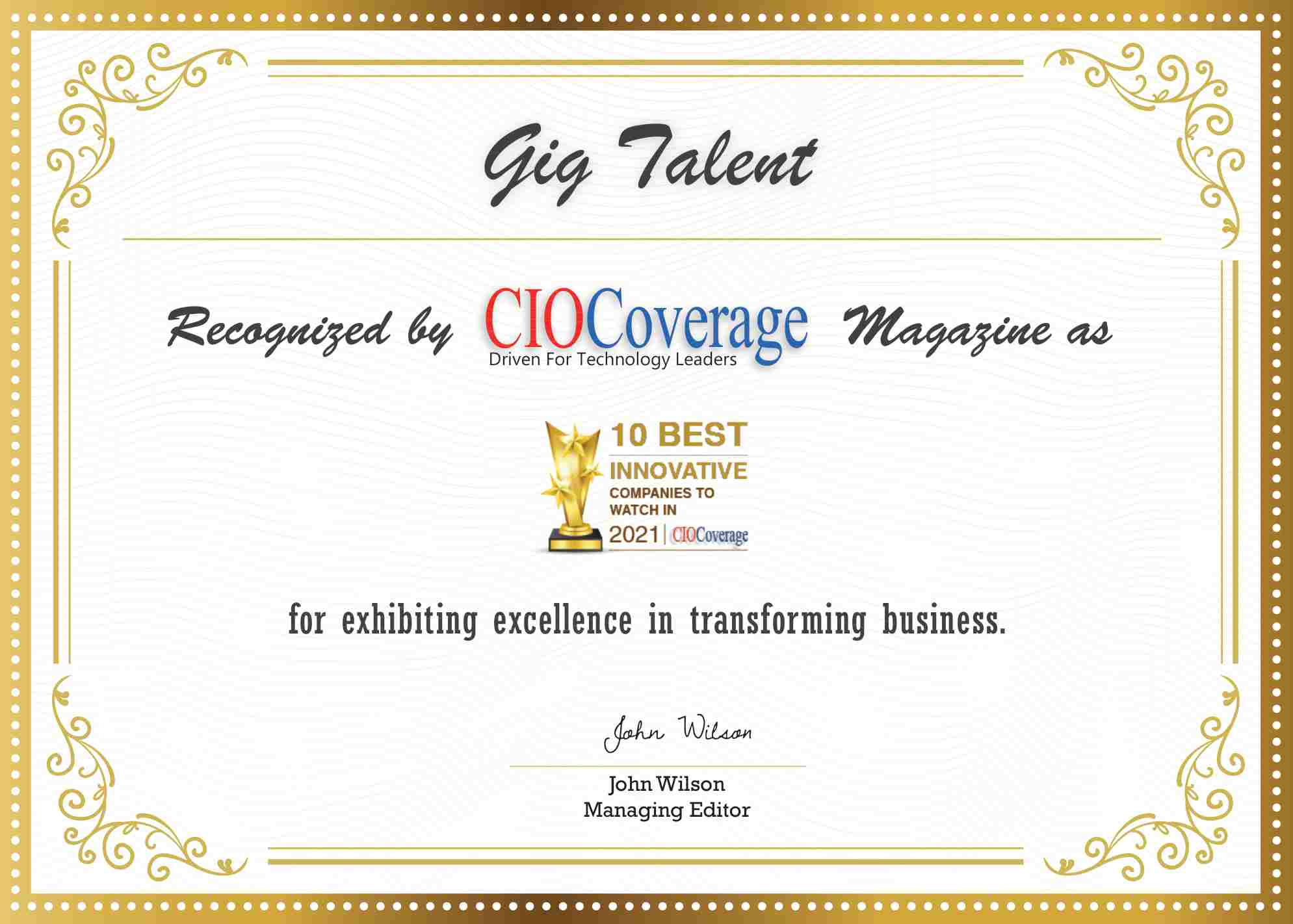 Gig Talent- Expert Talent Exceptional Work – CIOCoverage- Driven for ...