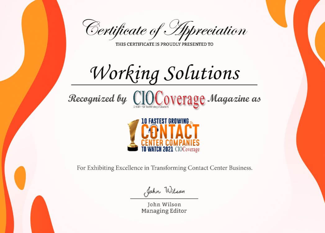Working Solutions – Contact Center BPO – CIOCoverage- Driven for ...
