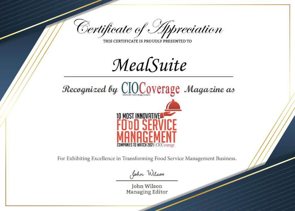 MealSuite – Food Service Management Software – CIOCoverage- Driven for ...