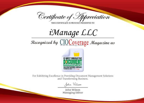 iManage – Knowledge Work Platform – CIOCoverage- Driven for Technology ...