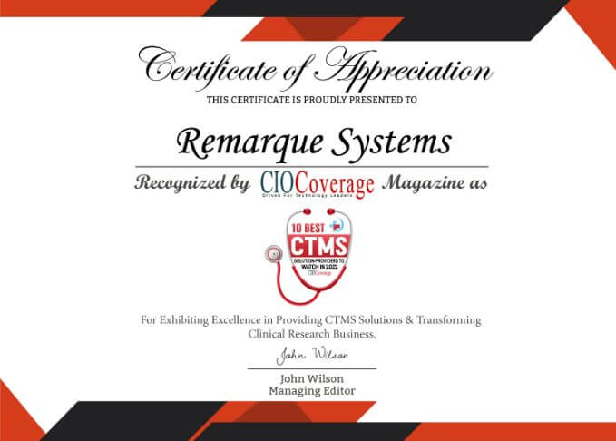 Remarque Systems – A Clinical Trial Data Company – CIOCoverage- Driven ...