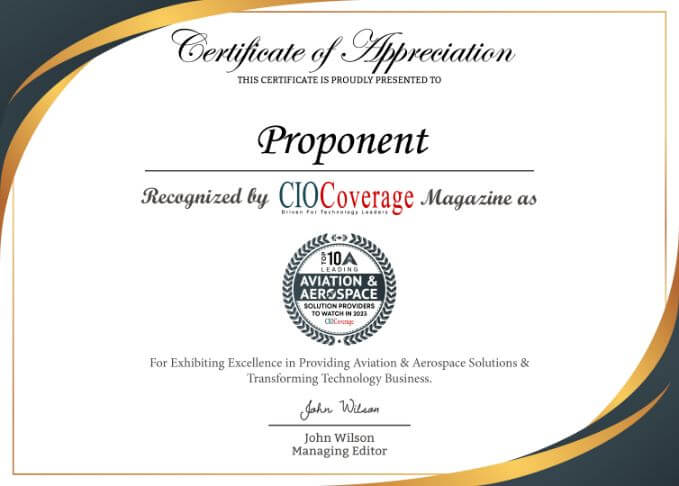 Proponent – Your Partner In Aerospace Distribution – CIOCoverage ...