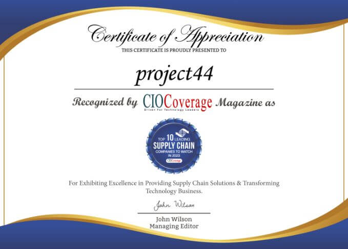 Project44 – Advanced Supply Chain Visibility – CIOCoverage- Driven for Technology Leaders