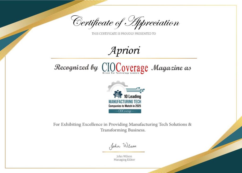 aPriori | Enterprise AI Software for Manufacturing – CIOCoverage ...